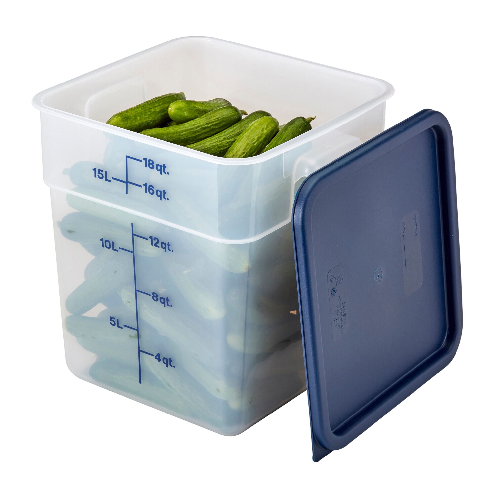 (6 stk.) CAMBRO | CAMSQUARES® - Beholder - 17,2 liter - Transparent