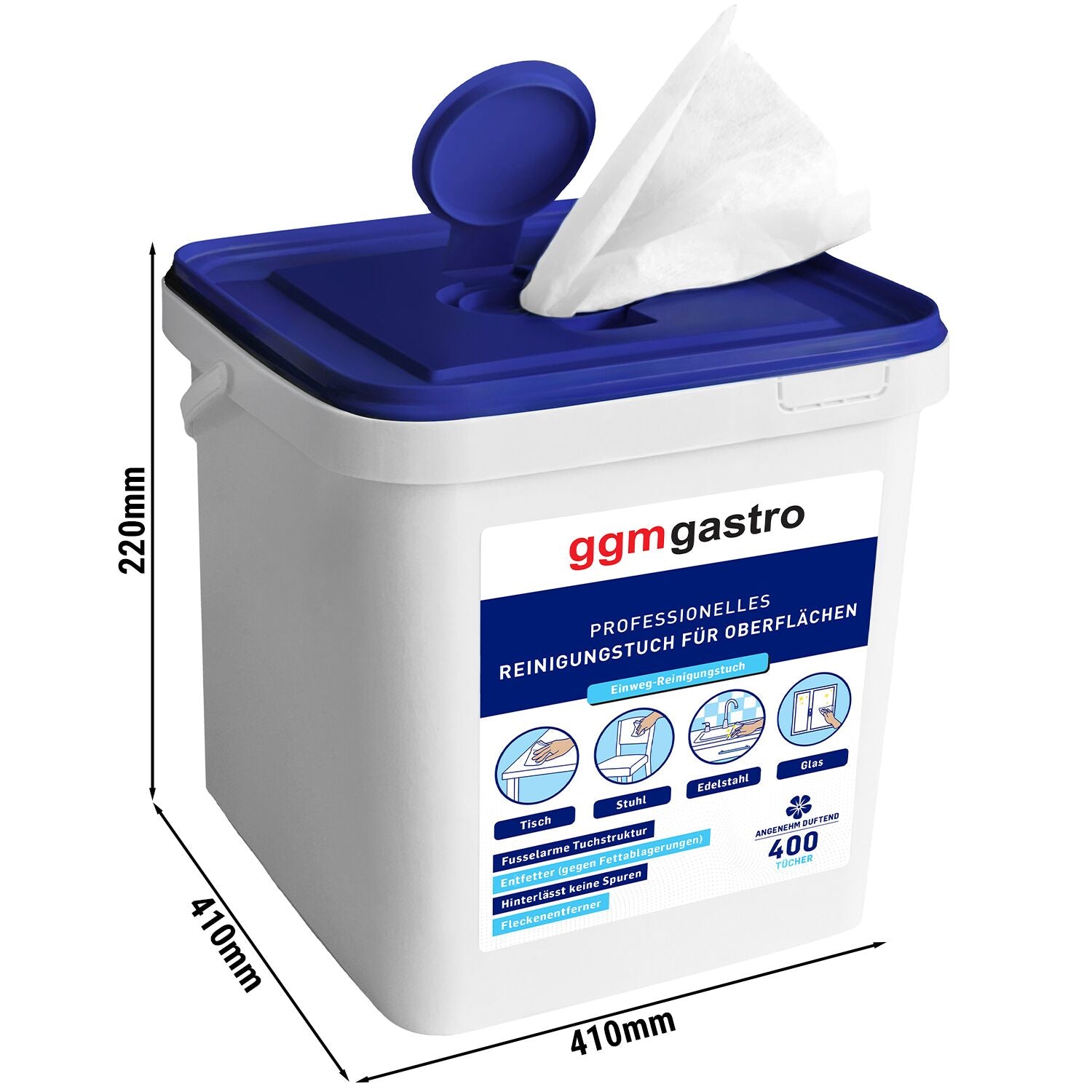 (1 stk.) - Rengjøringsserviettdispenser med 400 engangsservietter - en